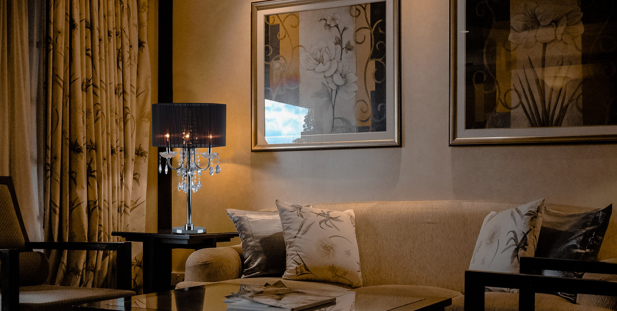 House of Hampton 29.5"H Black/Chrome Crystal Inspired Table Lamp (1Pc/Ctn) (1.58/9.10) - Wayfair ...